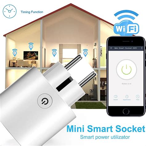 Wifi Control Smart Socket Plug EU Plug Household Intelligent Sockets App Voice Control Power