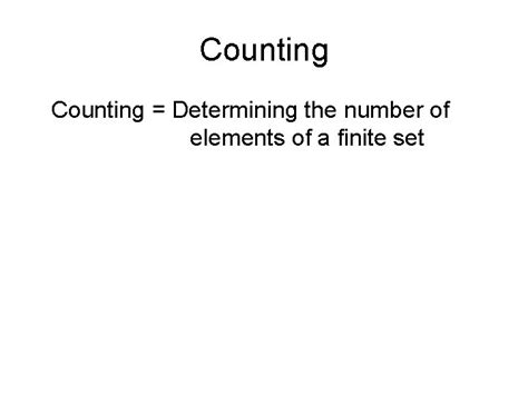 counting counting determining the number of elements of