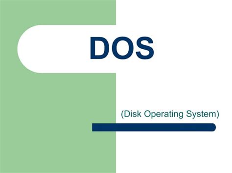 Disk Operating System Concept And Command Ppt