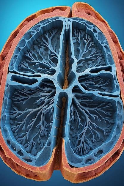 Premium Photo Close Up Cross Section View Of A Mitochondria On A Blue