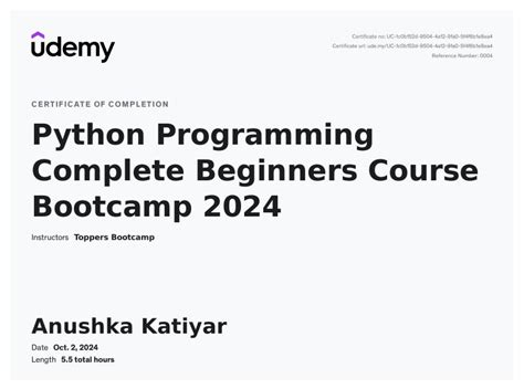 anushka katiyar on linkedin completing the python course on udemy has been a valuable learning…