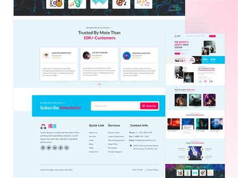 music landing page design behance