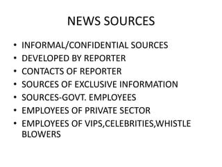 Reporting Unit News Sources PPT