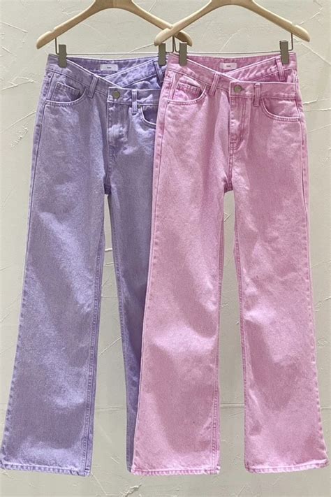 한국 동대문 2023 봄 신상품 오블리크 버클 스트레이트 루즈 와이드 레그 팬츠 디자인 캐주얼 진 Aliexpress