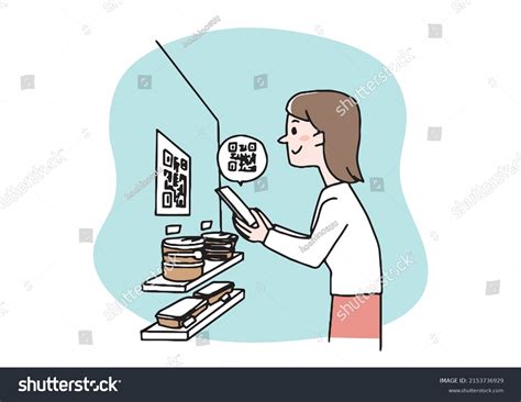 Woman Who Makes Qr Code Payment Stock Vector Royalty Free Shutterstock
