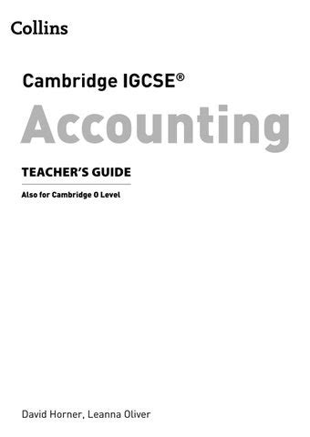 IGCSE Accounting Teacher S Guide Preview By Collins Issuu