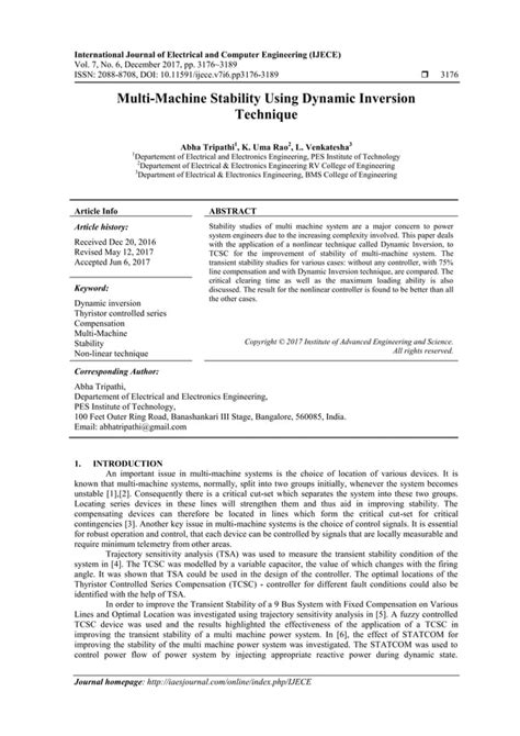 Multi Machine Stability Using Dynamic Inversion Technique PDF Computer Software And