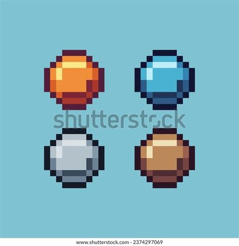 Pixel Art Sets Simple Gold Coin Stock Vector Royalty Free 2374297069 Shutterstock