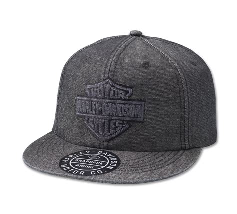 Bar & Shield Denim Snapback Cap - Black | Harley-Davidson NZ