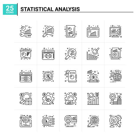 25 Statistical Analysis Icon Set Vector Background 19105861 Vector Art At Vecteezy