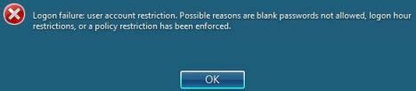 Fix Logon Failure User Account Restriction Error IIS Or Remote Desktop My Digital Life