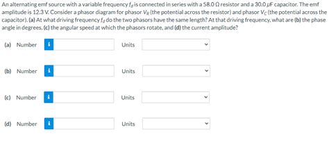 Solved An Alternating Emf Source With A Variable Frequency
