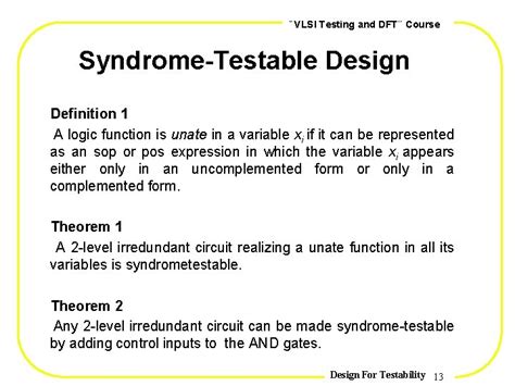 VLSI Testing And DFT Course Design For Testability