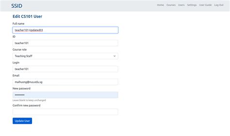 Updating A Course User · Issue 174 · Wing Nusssid · Github