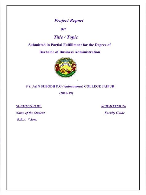 Guidelines Project Report Sem V Pdf