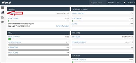 CPanel Statistics Dashboard