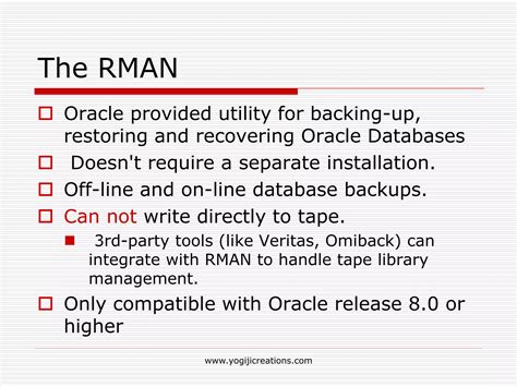 Oracle Backup And Recovery Ppt