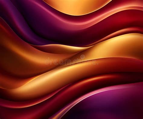 Abstract Waves Of Vibrant Red Gold And Purple Flowing Seamlessly Together Creating A