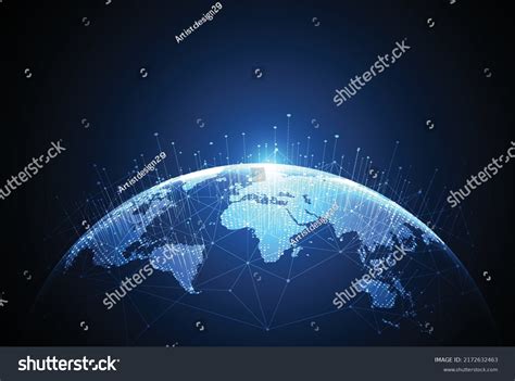 4 308 Global Network Connection World Map Point Line Composition Concept Global Business Images