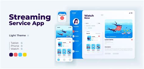 Premium Vector Streaming Service App Screen Vector Adaptive Design Template Vlogging