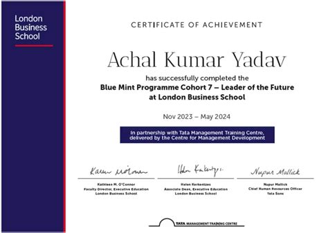 Achal Kumar Yadav On Linkedin Bluemintprogram Tatagroup Leadershipdevelopment