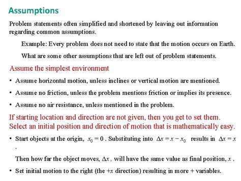 Kinematics Kinematic Equations Objectives Determine The Values With
