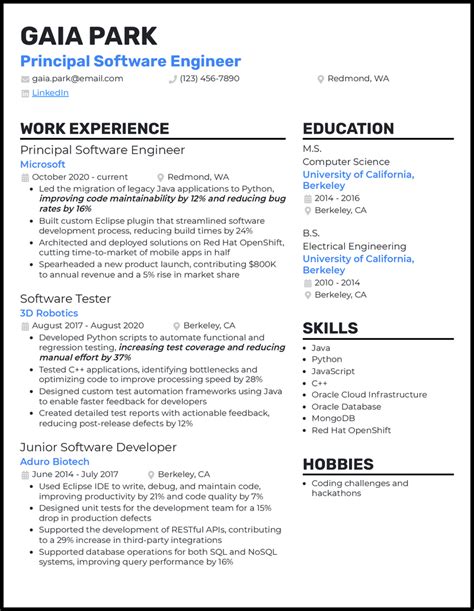 5 Principal Software Engineer Resume Examples For 2025