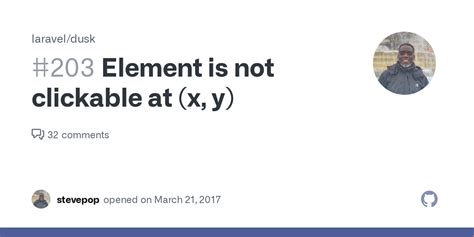 Element Is Not Clickable At X Y · Issue 203 · Laraveldusk · Github
