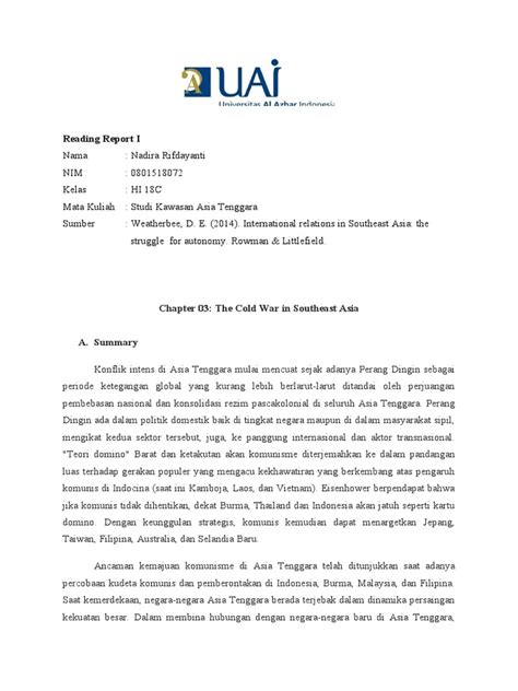 Contoh Reading Report 1 Pdf