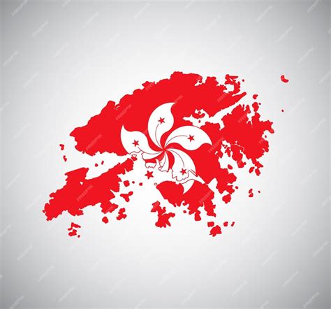 premium vector hong kong flag map vector design