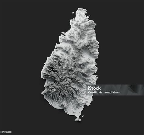 세인트 루시아 지도 깃발 음영 구호 색상 높이 지도 검정 배경 3d 그림 0명에 대한 스톡 사진 및 기타 이미지 0명 3차원 형태 강 Istock