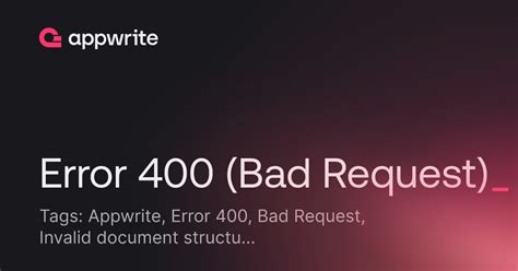 Error 400 Bad Request Threads Appwrite
