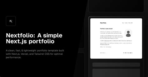 Nextfolio A Simple Next Js Portfolio Vercel