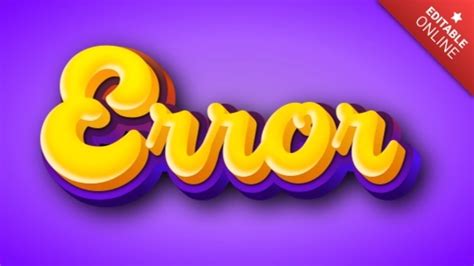 Error Shiny 3d Text Effect Generator