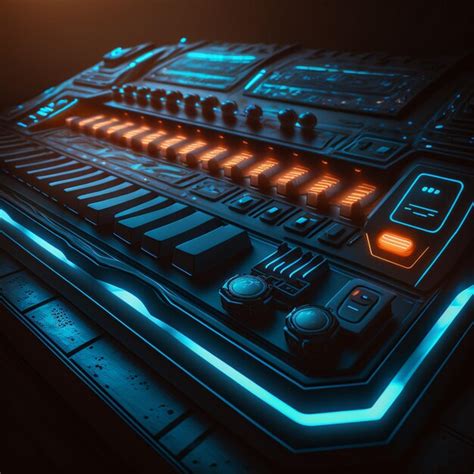 Premium Ai Image A Close Up Of A Keyboard With A Glowing Keyboard On Top Generative Ai