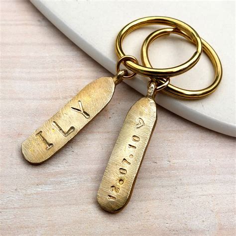 Personalised Brass Keyring By Workshop One80