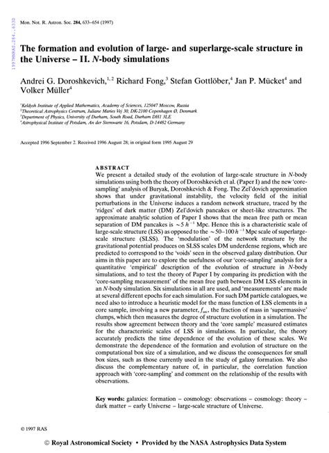 Pdf The Formation And Evolution Of Large And Superlarge Scale