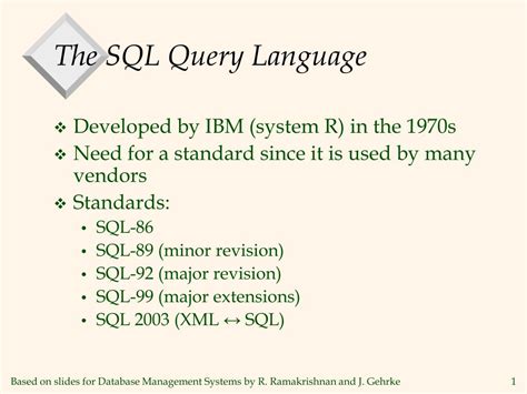 PPT The SQL Query Language PowerPoint Presentation Free Download ID