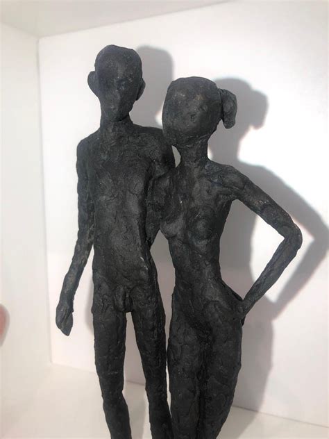 Susanne Kraisser Two Contemporary Minimalist Bronze Sculpture Nude
