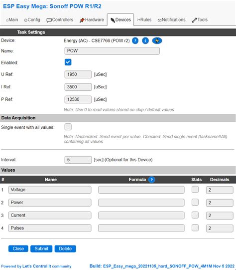 Sonoff Pow R2 Is Not Sending Data Mega 20221105 · Issue 4424