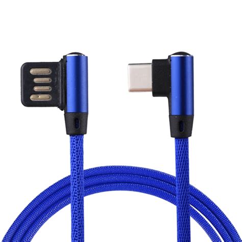 M A Output Usb To Usb C Type C Double Elbow Design Nylon Weave Style Data Sync Charging