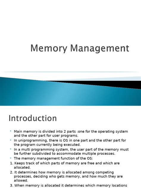 Memory Management Os Pdf Process Computing Computer Data Storage