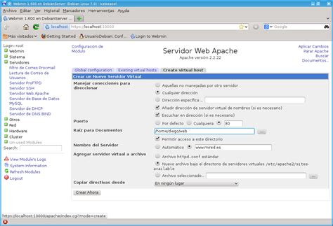 UsuarioDebian Instalar Y Configurar El Servidor Web Apache