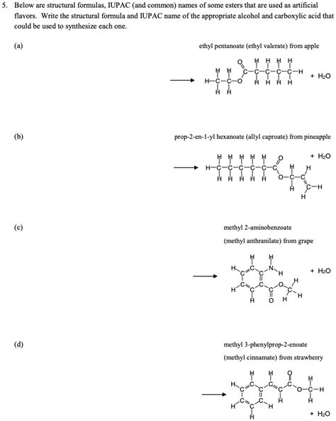 solved below are structural formulas iupac and common names of some