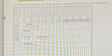 Use The First Four Rules Of Inference Mp Mt Hs