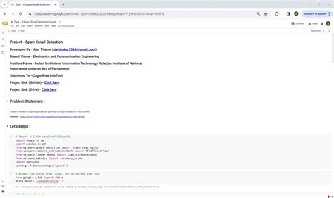 Ajay Thakur On Linkedin Cognoriseinfotech Internship Internexperience Machinelearning Ml