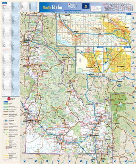 Large Detailed Roads And Highways Map Of Idaho State With All Cities