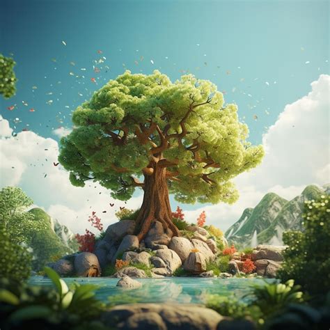 The Tree Animation Premium Ai Generated Image