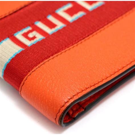 グッチ Gucci 二つ折り財布 ニューウェーブロゴ レザー×ジャガード オレンジ 【66357】 Atlantis 通販
