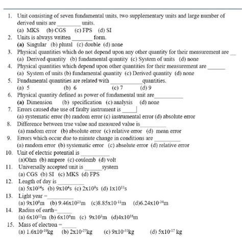 Unit Consisting Of Seven Fundamental Units Two Supplementary Units And L